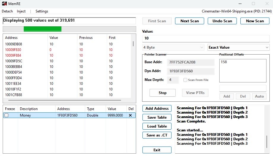 MemRE – Memory Editor